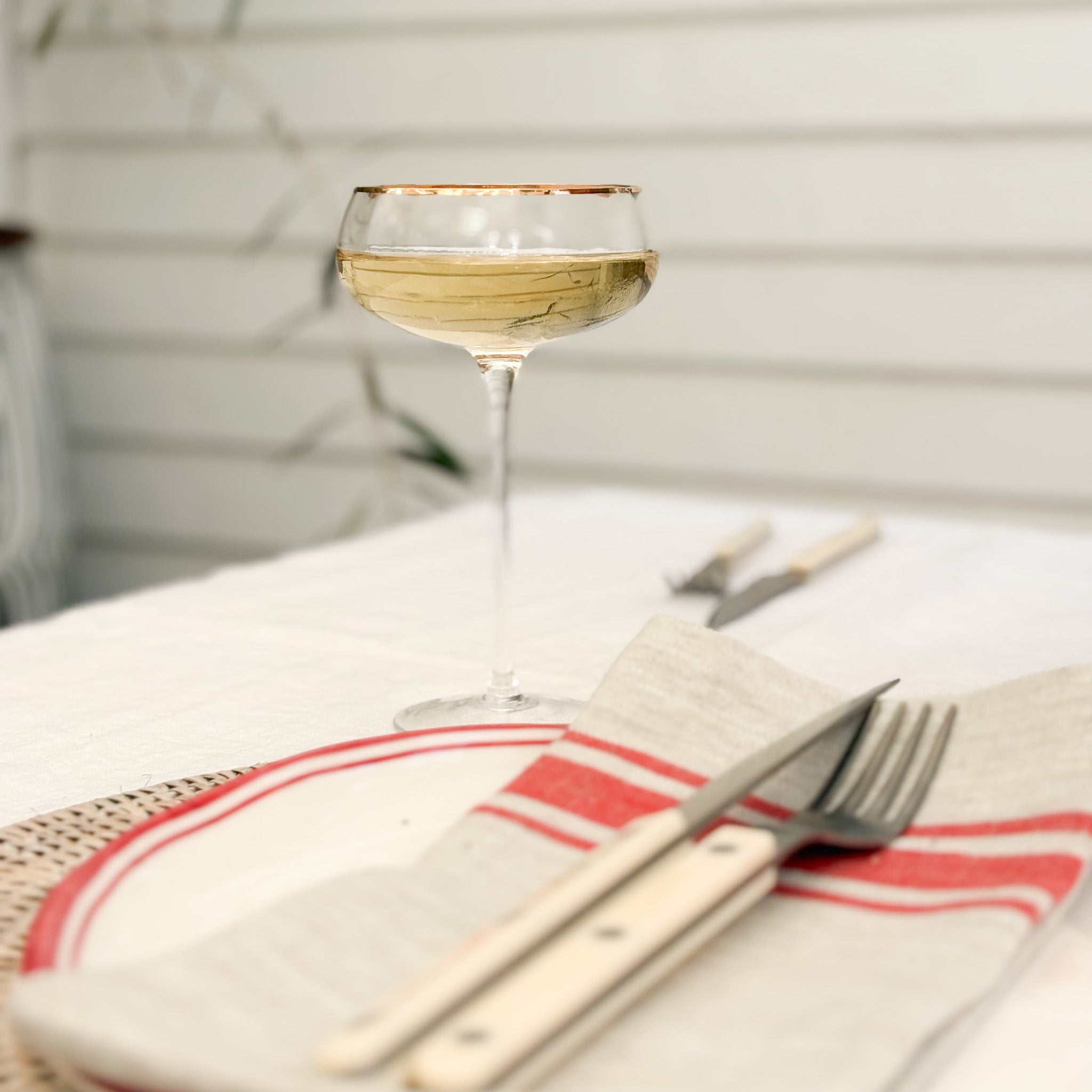 Gold Rim Coupe Glass – Tumbleweed & Dandelion LLC